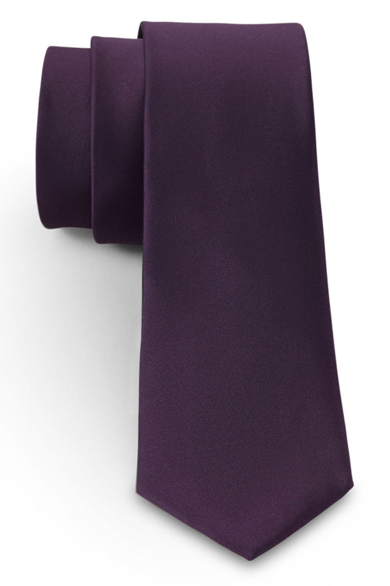Aubergine Solid Satin Silk Necktie – BlackTie.com