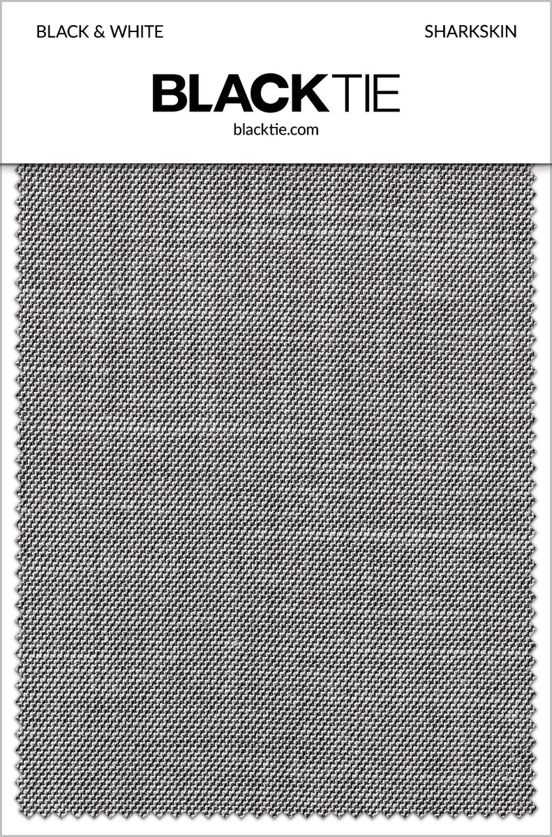Black & White Sharkskin Fabric Swatch – BlackTie.com