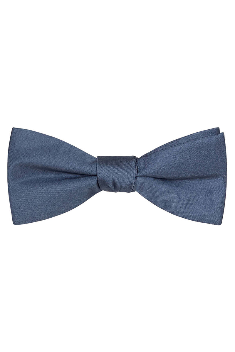 Dusty Blue Solid Satin Silk Bow Tie – BlackTie.com