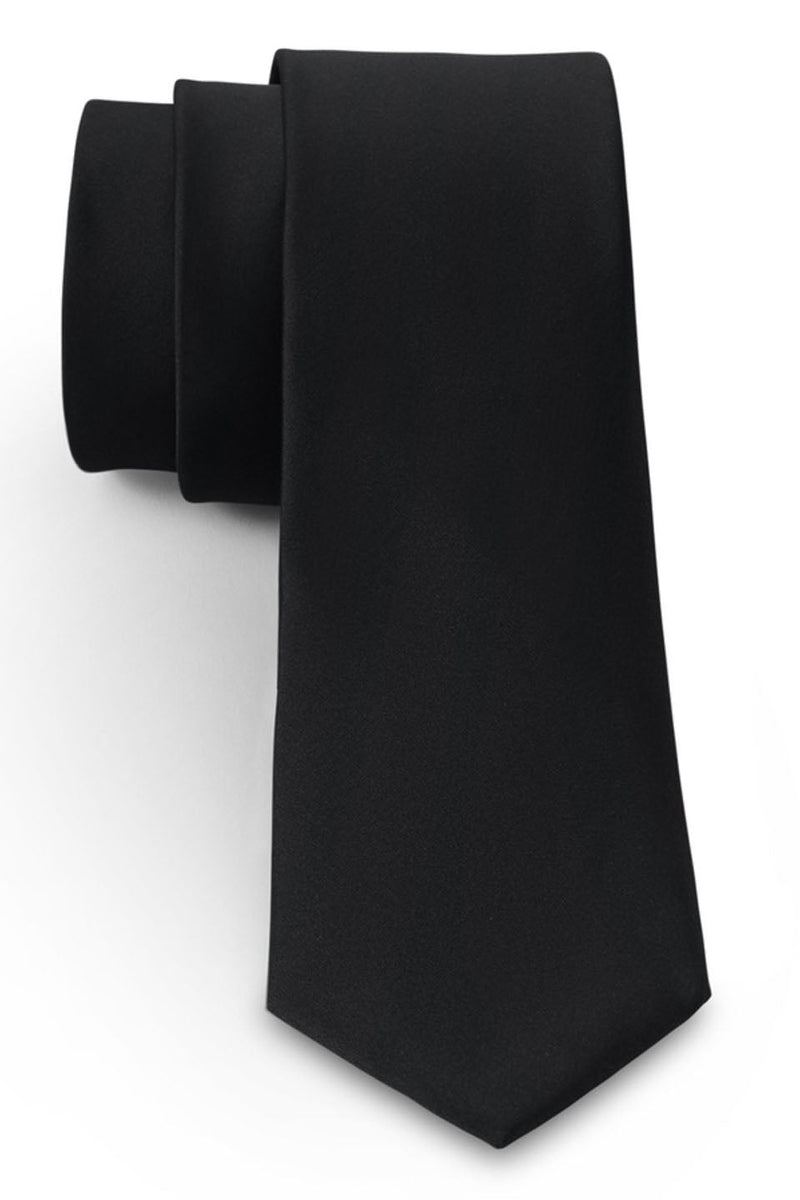 Black Solid Satin Silk Necktie – BlackTie.com