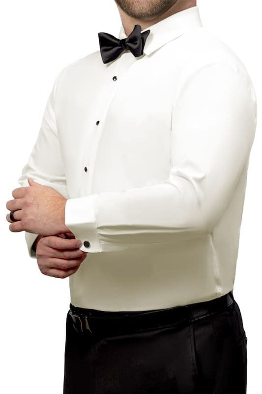 "Stretch" Diamond White Laydown Formal Shirt – BlackTie.com