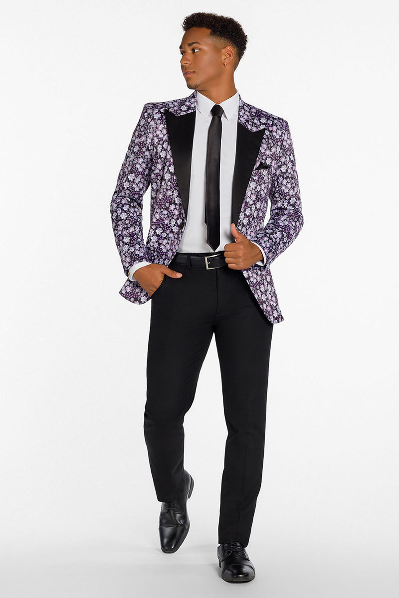 "Floral Fusion" Plum Peak Tuxedo Jacket (Separates) – BlackTie.com